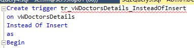 Instead Of Triggers in Sql server With Example