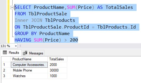 What Is Difference Between Where and Having Clauses In SQL server