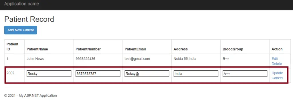 How To Make An Inline Editable Table In MVC Using Jquery?