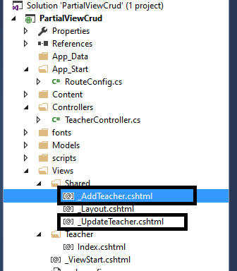 CRUD Operation Using Partial View In MVC With Modal Popup