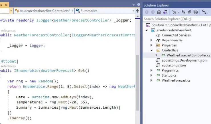 Create ASP.NET Core Web API Without Entity Framework