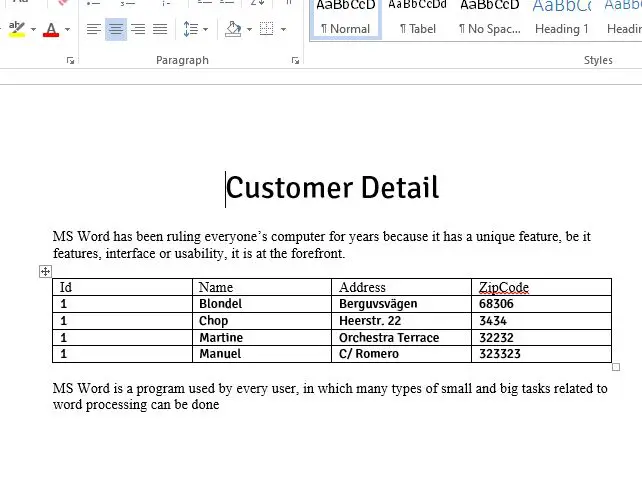 How To Add New Rows To An Existing Word Document Table In C#